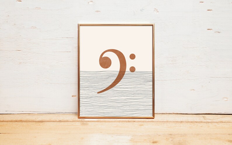Boho Bass Clef Print Bass Clef Wall Art / Decor Minimalist - Etsy