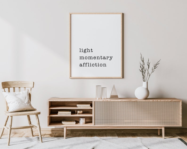 Light and Momentary - 2 Corinthians 4:17 Bible Verse Wall Art ...