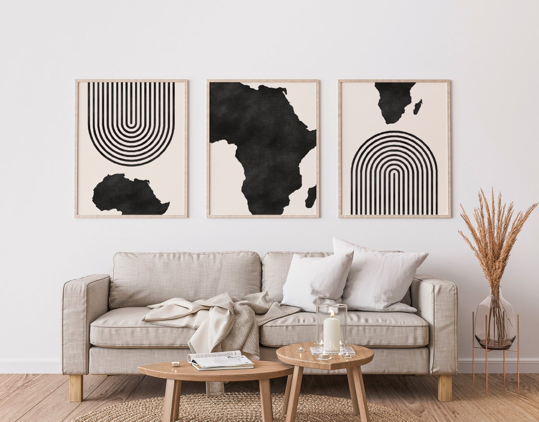 Africa Mid Century Modern Wall Art - Minimalist Africa Art and Wall ...