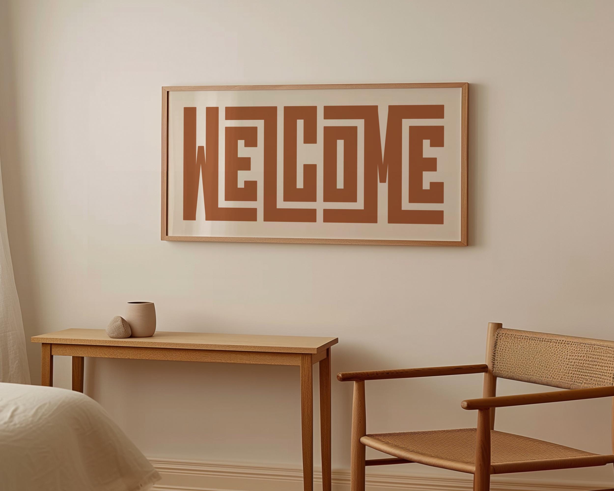 Welcome Sign - Welcome Art, Entrance Decor - Welcome Typography Print ...