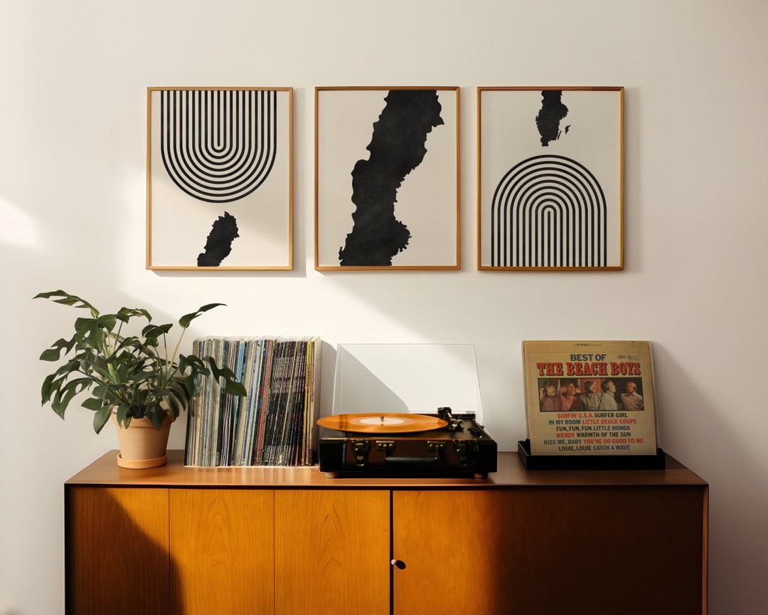 Sweden Mid Century Modern Wall Art - Minimalist Sweden Wall Art and ...