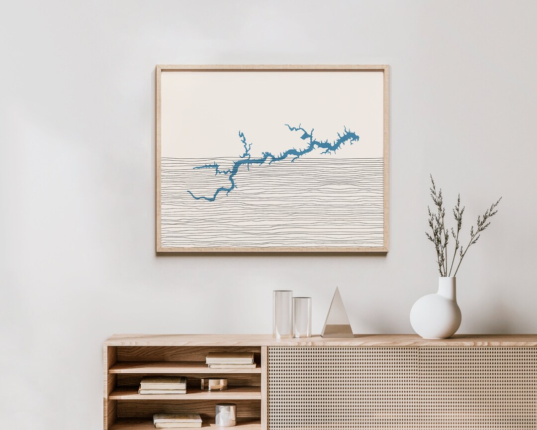 Lake Hickory Art - Boho Lake Hickory Print, Lake Hickory North Carolina ...