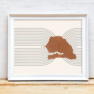 Senegal Wall Art - Mid Century Senegal Map, Retro Senegal Wall Decor ...