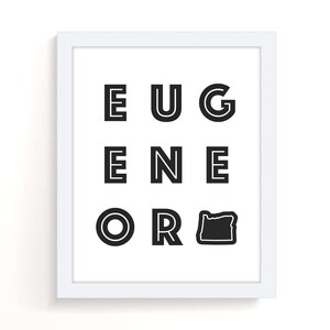 Eugene Oregon Art - Eugene Art Print, Oregon Gift Idea, City of Eugene ...