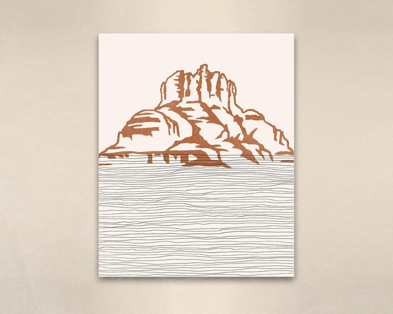 Boho Bell Rock Art Print - Sedona, Arizona - Coconino National Forest ...