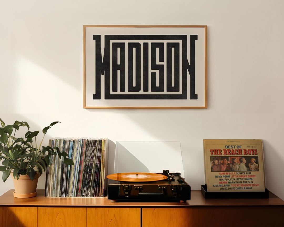 Madison - City Wall Art - Madison, Wisconsin Typography Print - Custom ...