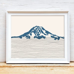 Boho Mount Rainier Art Print - Cascade Range , Washington - Mount ...