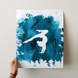 Gymnastics Art - Girls Gymnastics Poster, Gymnast Decor - Framed OR ...