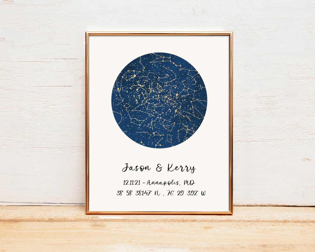 Personalized Star Map - Valentines Day Gift for Him / for Her, Custom ...