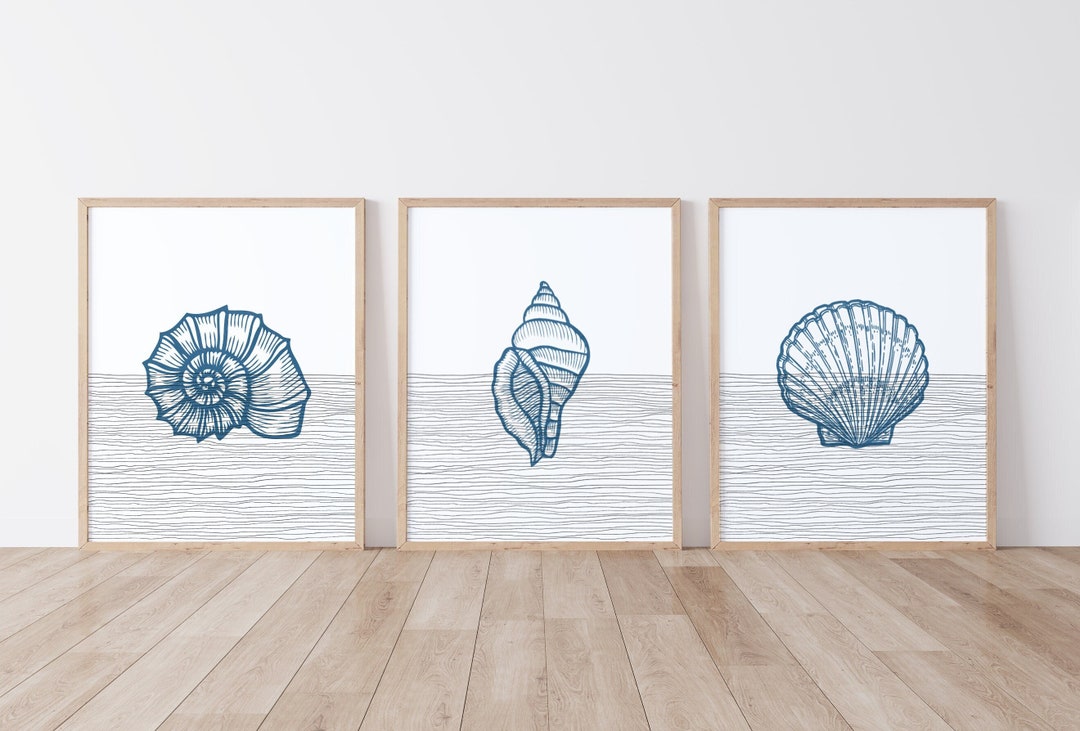 Seashell Art - Coastal Wall Art / Room Decor, Coastal Poster, Boho ...