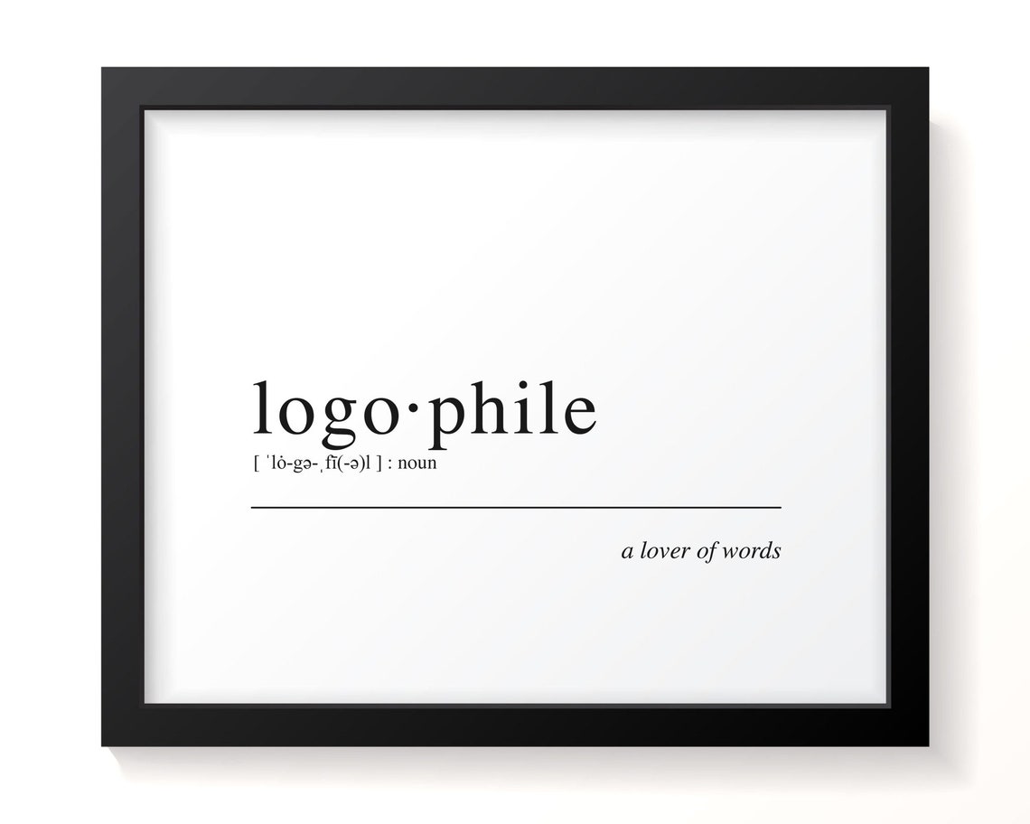 Lover of Words - Definition Print, Logophile, Gift for Word Lover, Art ...