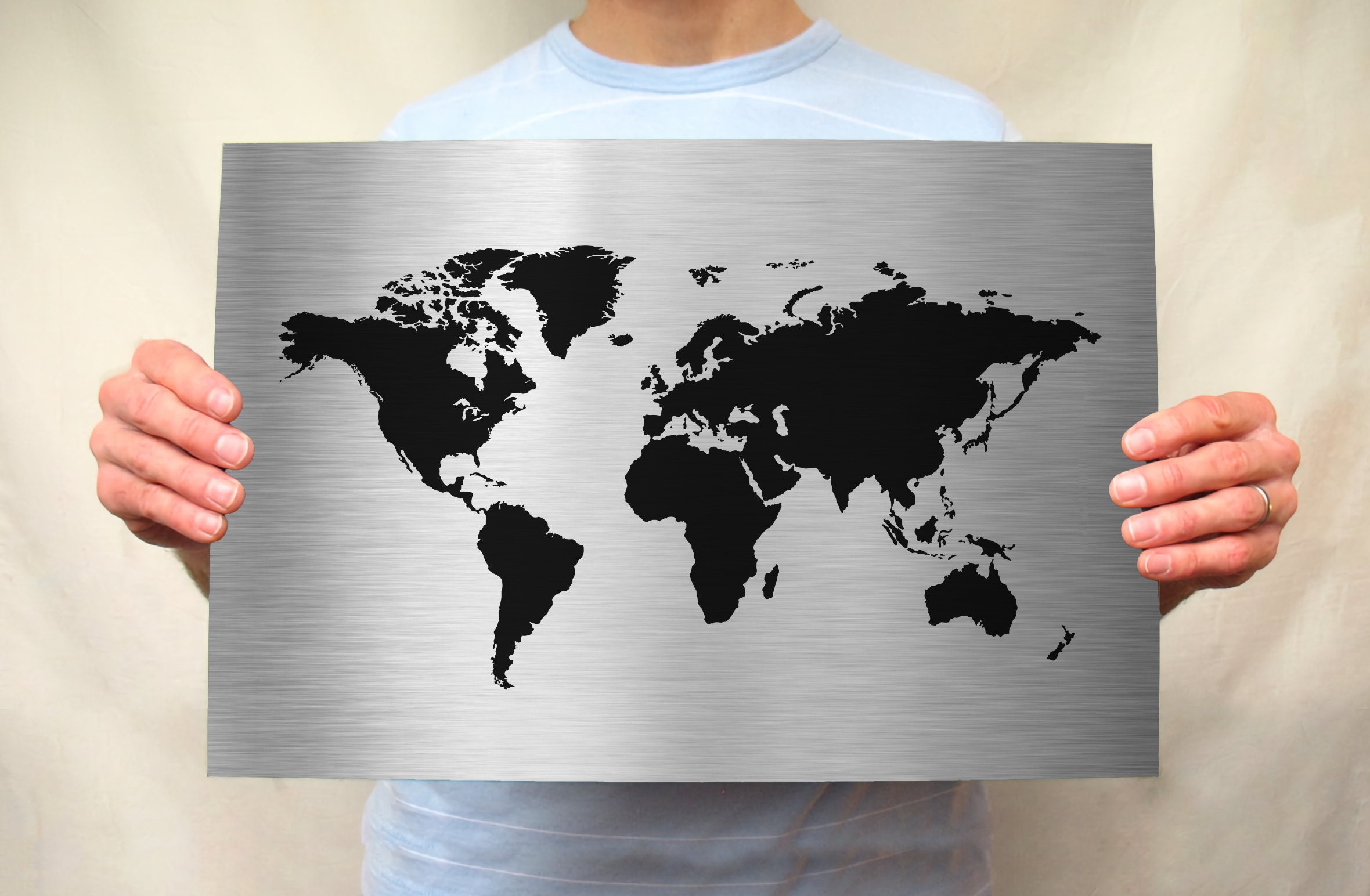Metal World Map World Map Metal Wall Art Map of the World - Etsy