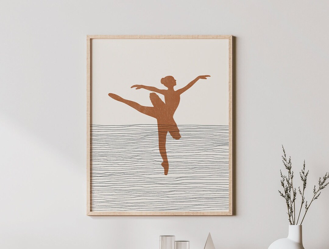 Boho Ballerina Print - Ballerina Wall Art / Decor, Minimalist Poster ...