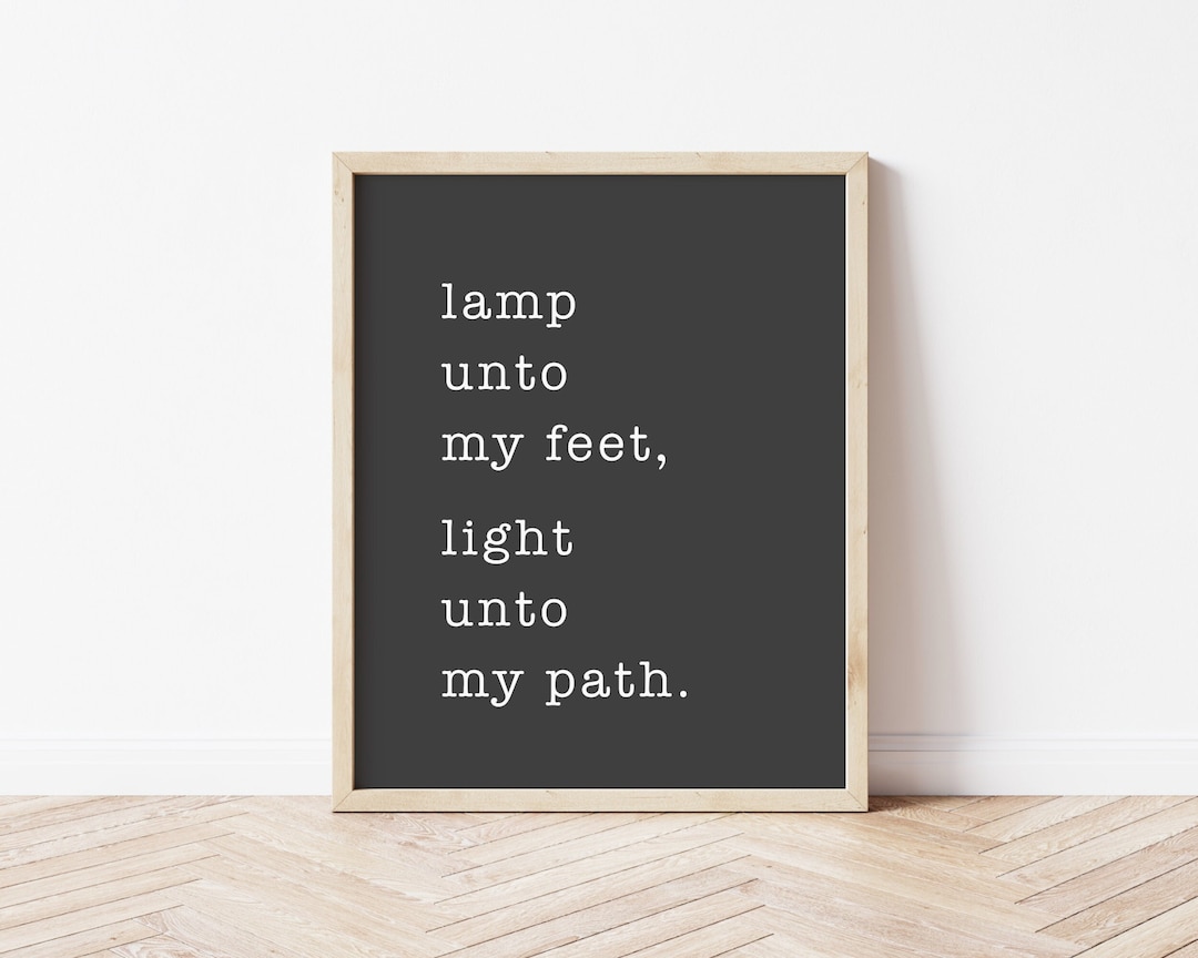 Lamp Unto My Feet - Psalm 119:105 Bible Verse Wall Art - Scripture ...