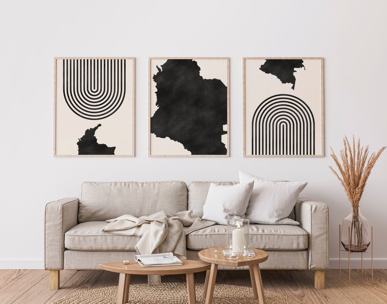 Colombia Mid Century Modern Wall Art Minimalist Colombia - Etsy