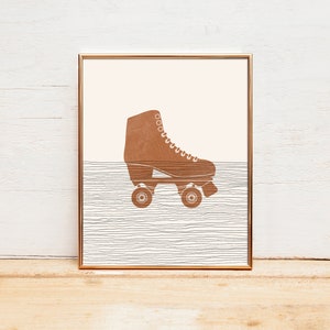 Boho Roller Skate Art - Roller Skate Wall Art / Decor, Minimalist ...