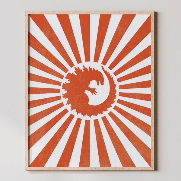 Godzilla Rising Sun Svg - Etsy