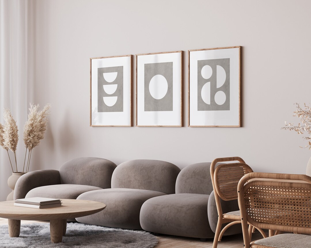 Greige Wall Art Minimalist Geometric Prints Mid Century Modern Wall Greige Wall Art Minimalist Geometric Prints Mid Century Modern Wall