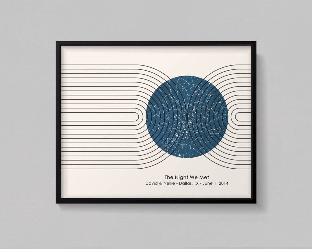 Custom Night Sky Map - Minimalist Night Sky Print, Custom Star Map by ...