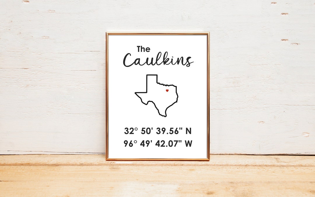 Custom Coordinates Print - Latitude & Longitude - Personalized Art ...