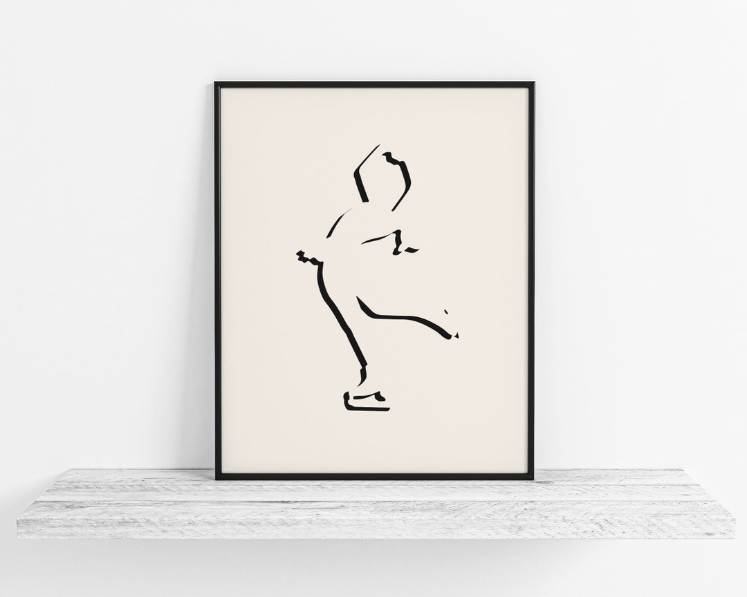 Minimalist Ice Skating Art - Modern Girls Ice Skating Poster, Ice ...