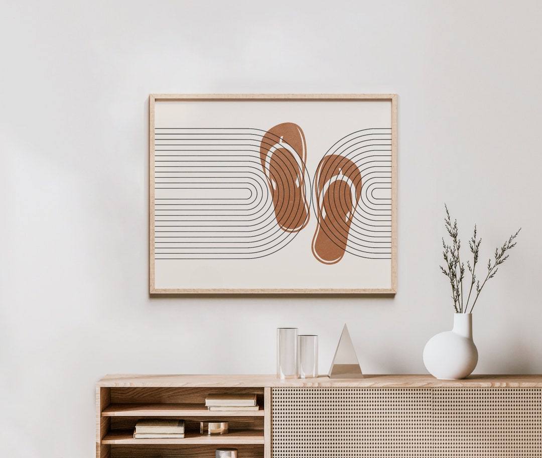 Flip Flops Print - Mid Century Modern Flip Flops Design, Flip Flops ...