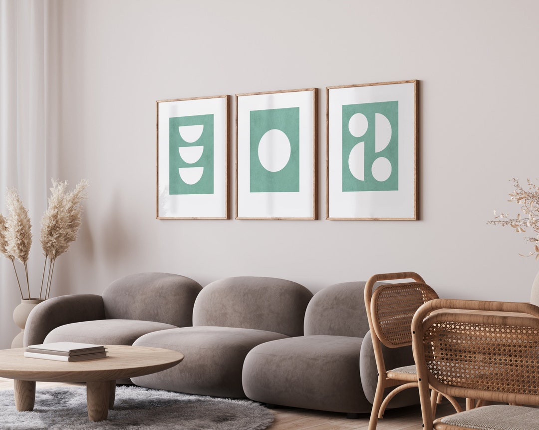 Jade Wall Art - Minimalist Geometric Prints - Mid Century Modern Wall ...