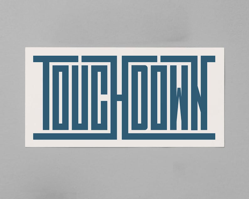 Football Art - "touchdown" Typography Print - Football Wall Decor, Boys ...