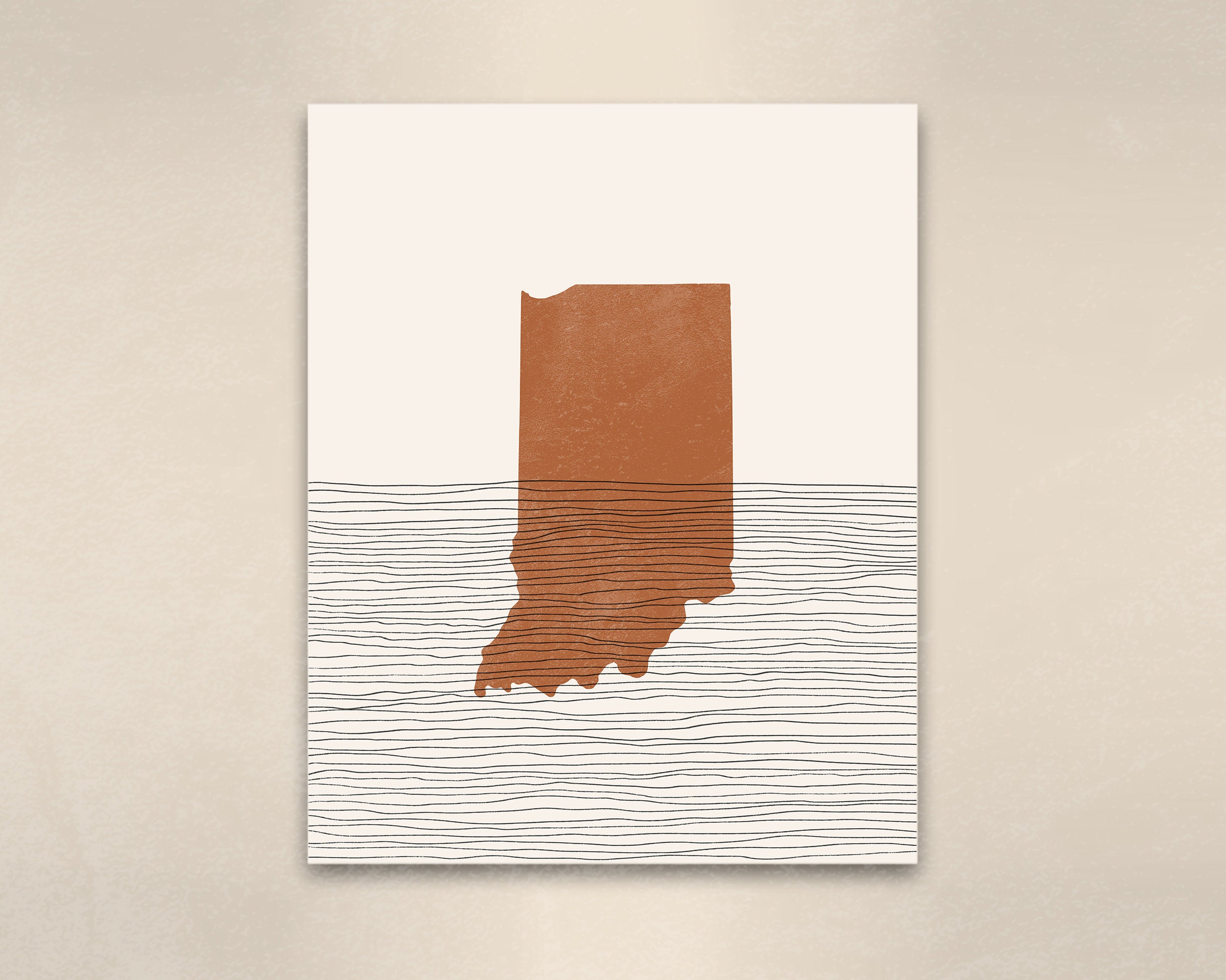 Indiana Boho Decor Indiana Mid Century Wall Art Minimalist - Etsy