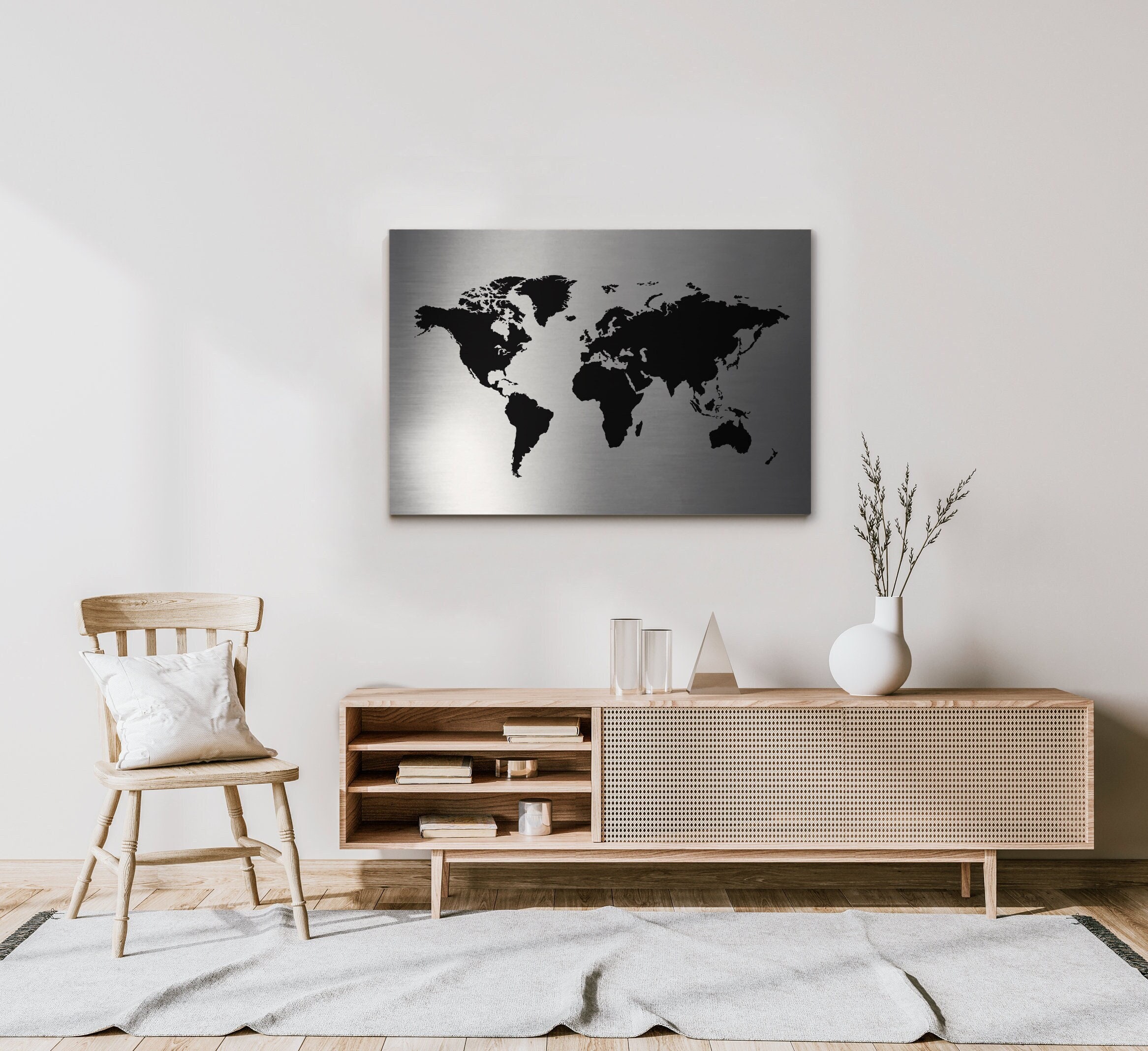 Metal World Map World Map Metal Wall Art Map of the World - Etsy