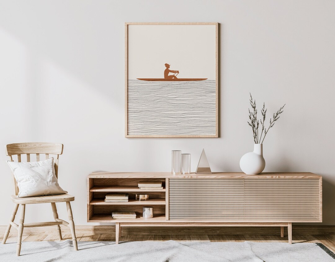Boho Rowing Art - Rowing Wall Art / Decor, Minimalist Rower Poster ...