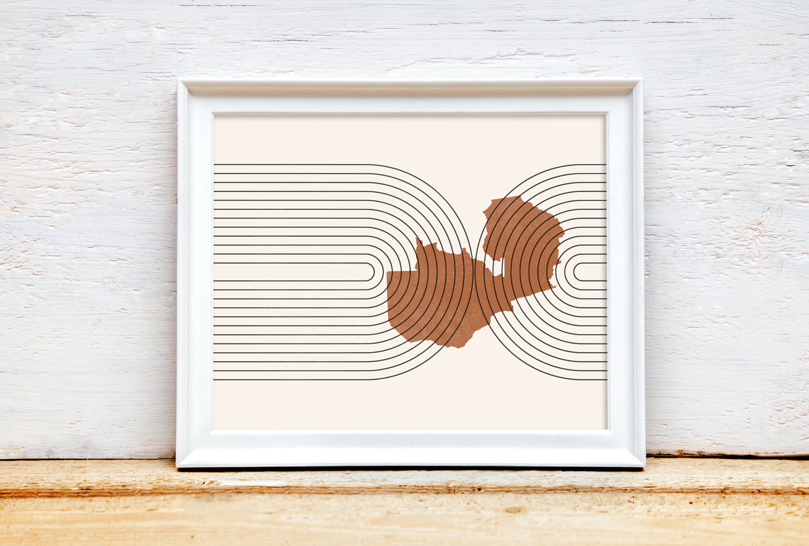 Zambia Wall Art - Mid Century Zambia Map, Retro Zambia Wall Decor ...