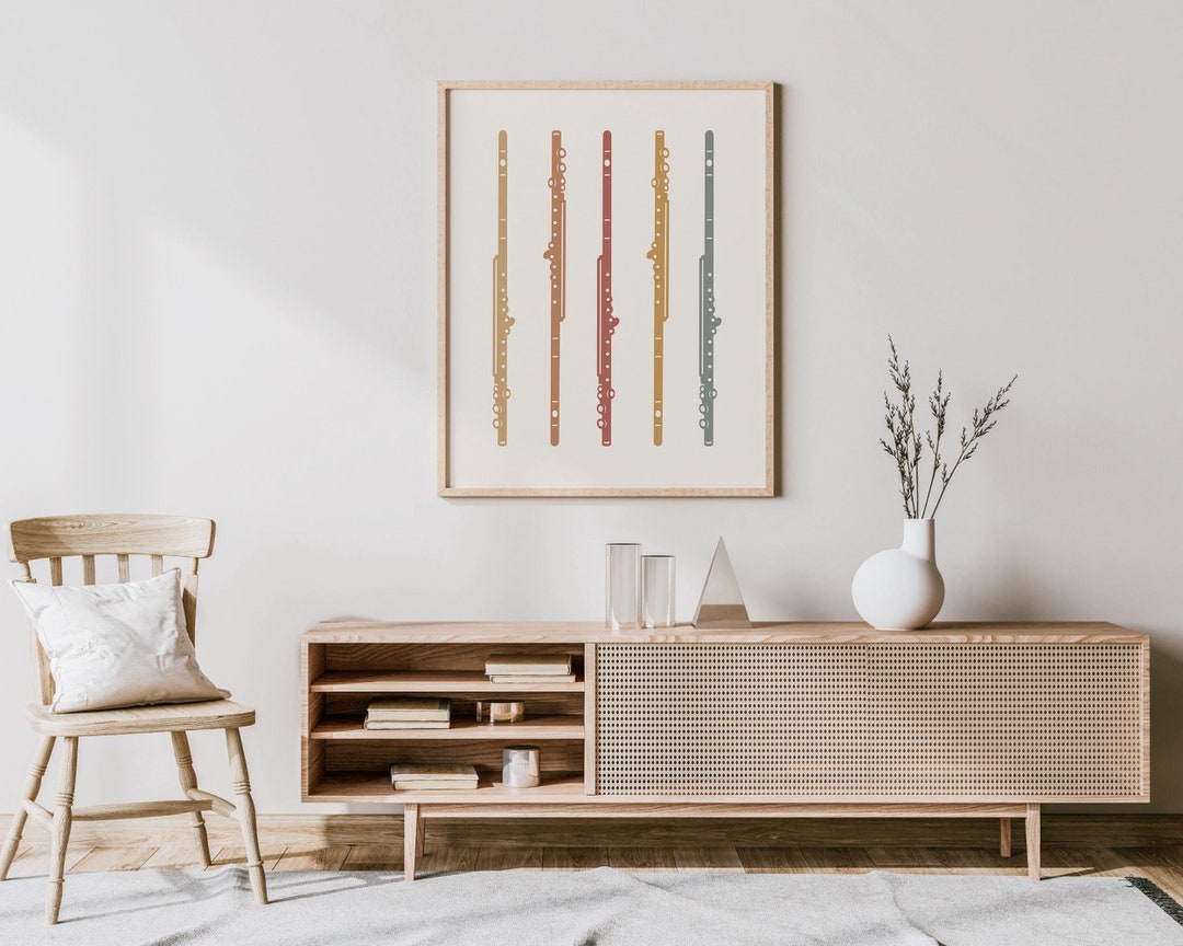 Flute Art - Flute Player Gift - Boho Music Poster, Flute Print, Gift ...