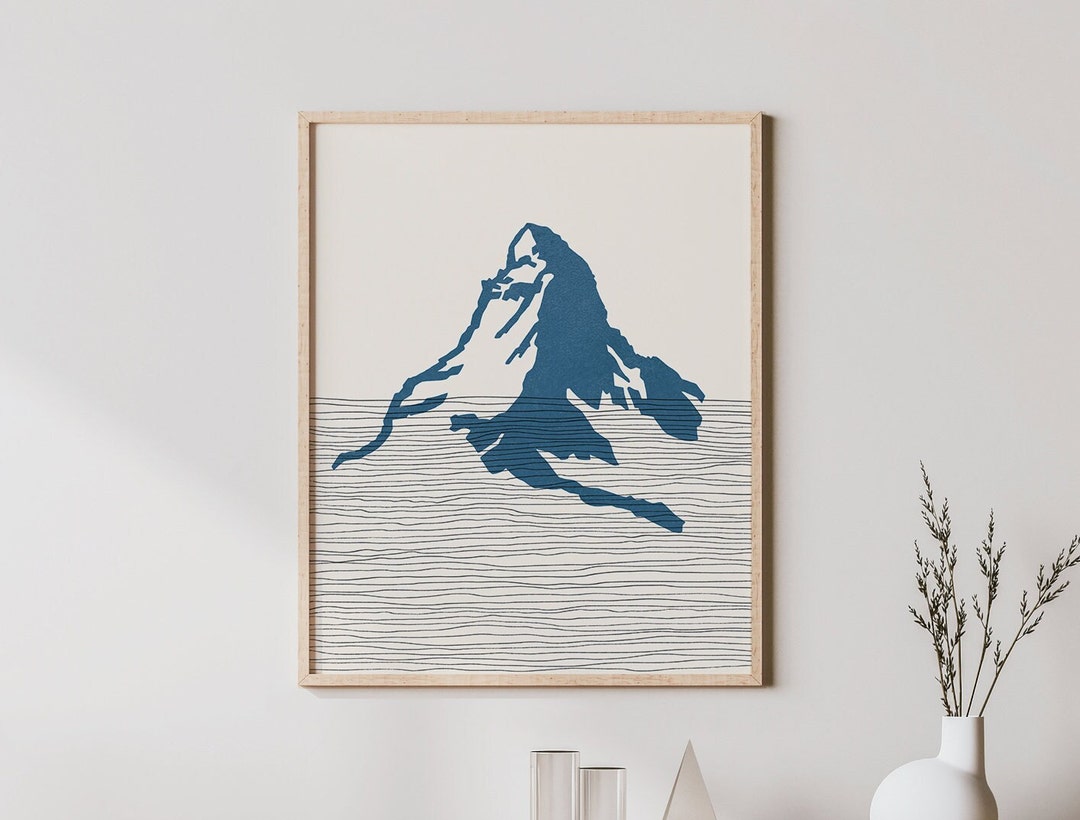 Matterhorn Art Print - Alps, Switzerland Italy - Matterhorn Outline ...