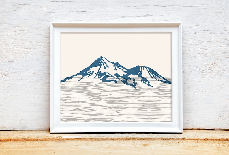 Boho Mount Shasta Art Print Cascade Range California - Etsy