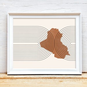 Iraq Wall Art - Mid Century Iraq Map, Retro Iraq Wall Decor / Poster ...