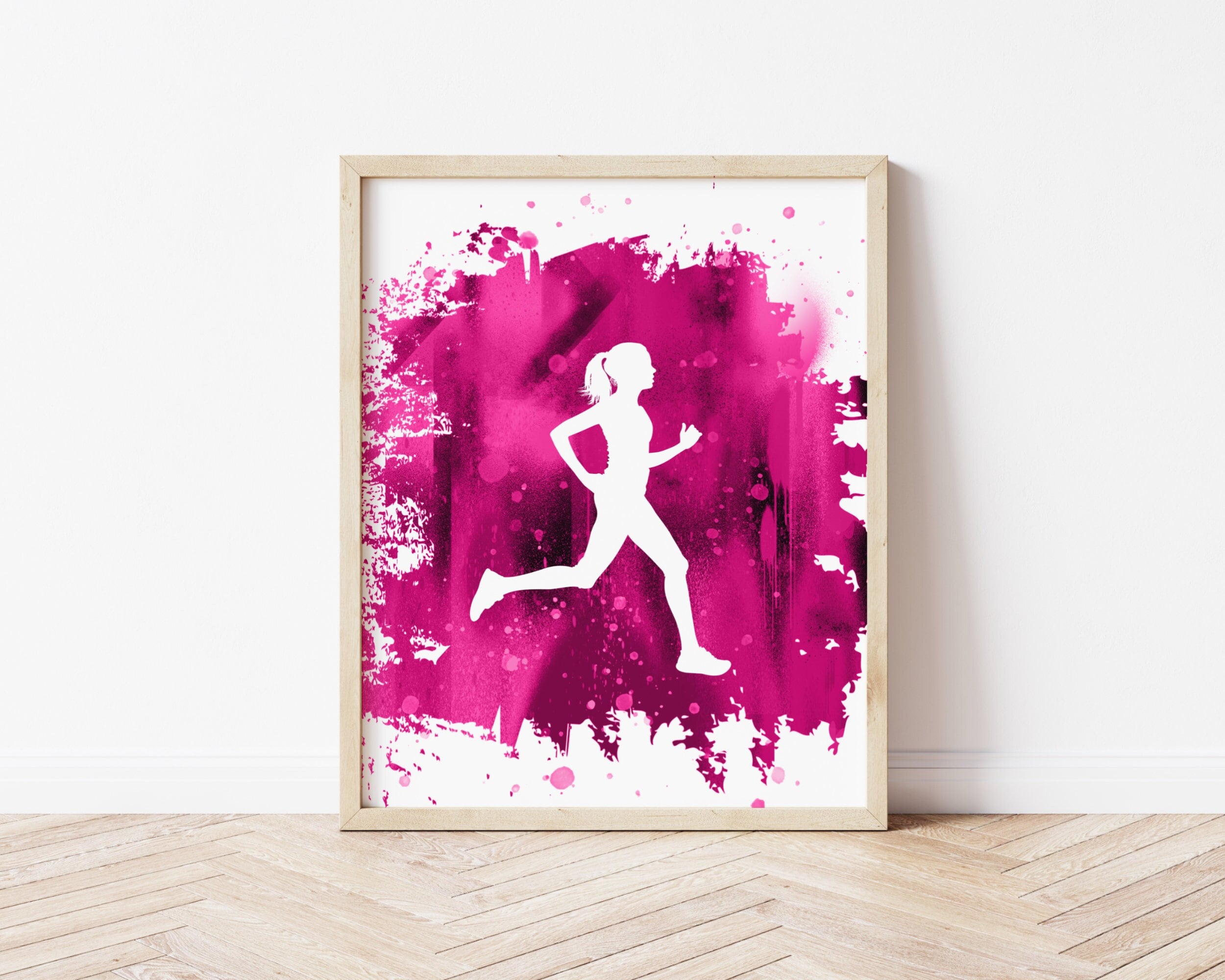 Running Art - Girls Running Poster, Runner Decor - Framed OR Unframed ...