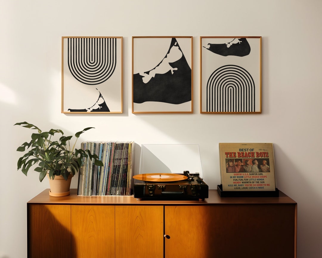 Nantucket Art - Mid Century Modern Wall Art - Minimalist Nantucket Wall ...