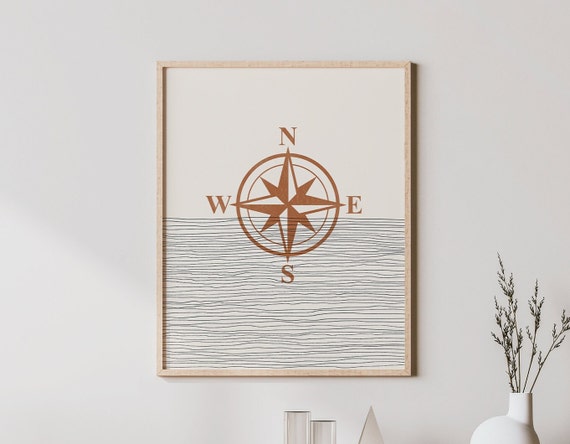 Boho Compass Print Compass Wall Art / Decor Minimalist - Etsy