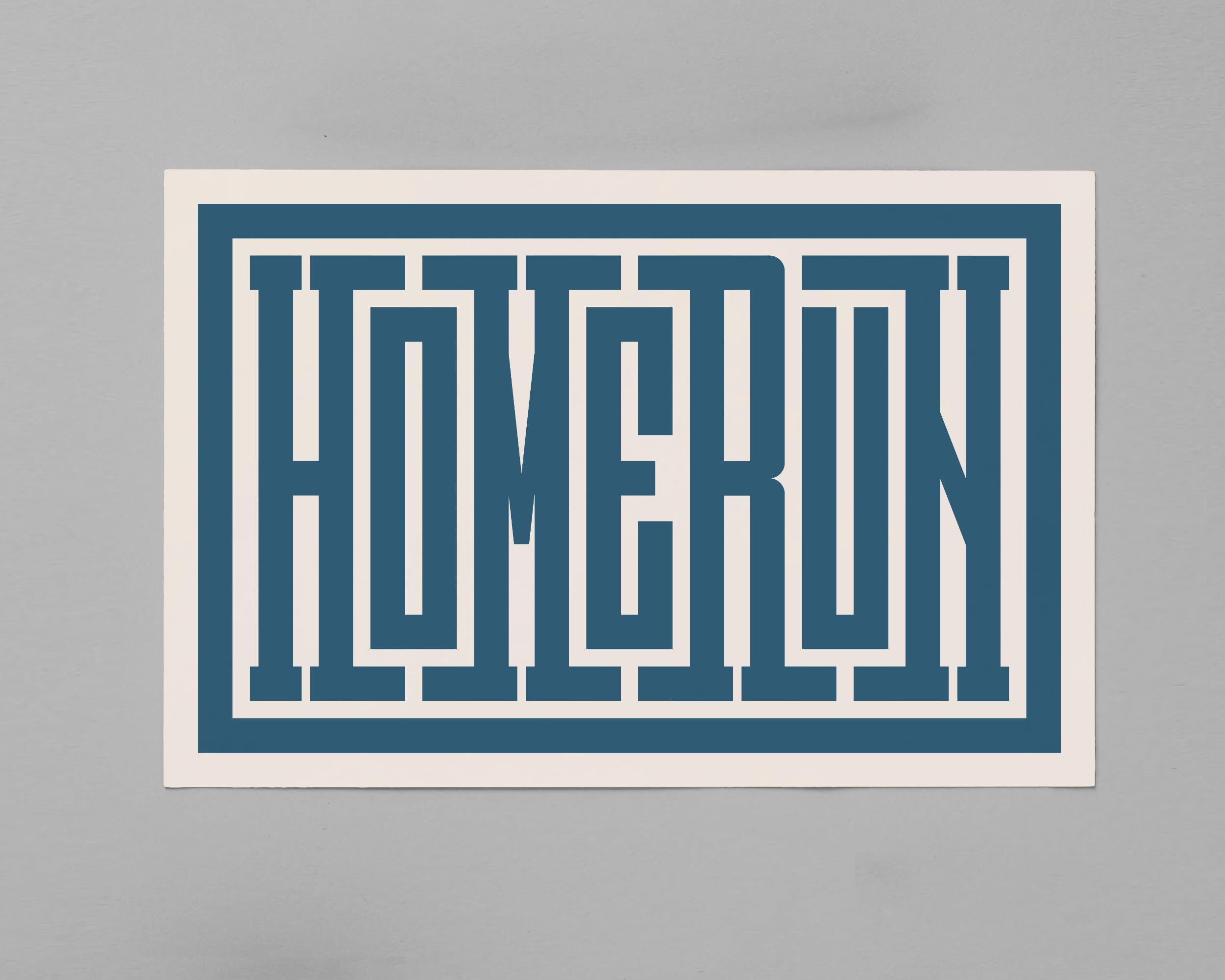Baseball Art - “home Run” Typography Print - Baseball Wall Decor, Boys ...