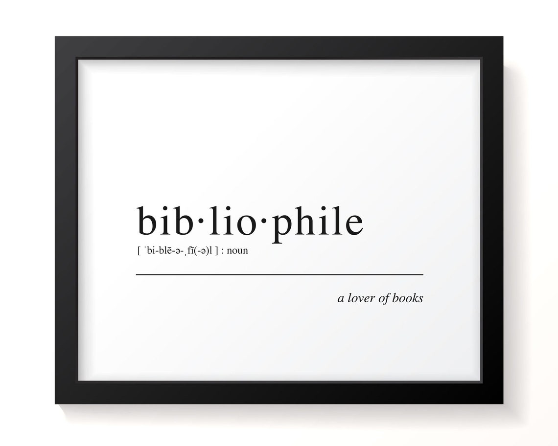 Book Lover Bibliophile Gift Idea Dictionary Definition - Etsy