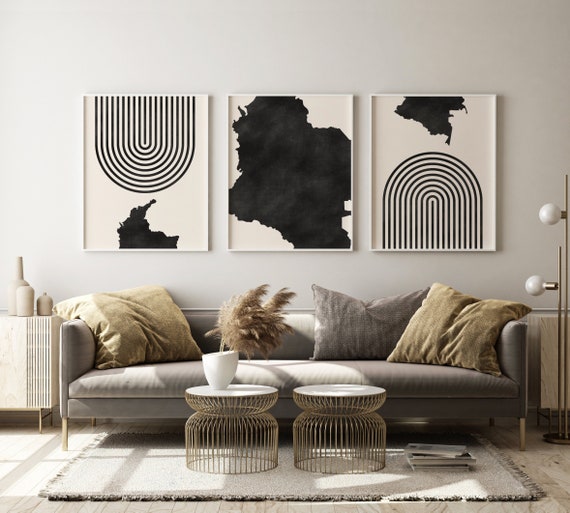 Colombia Mid Century Modern Wall Art Minimalist Colombia - Etsy