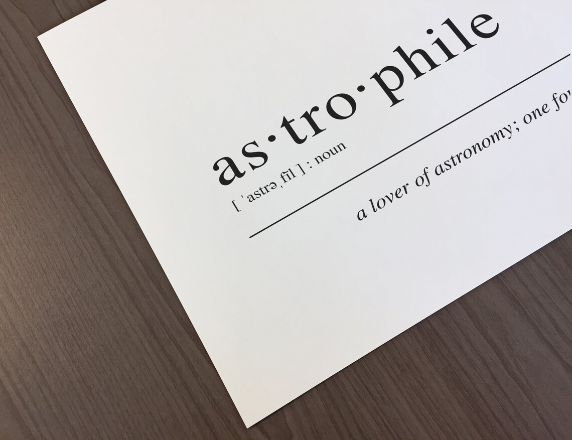 Star Lover, Astrophile Definition Print - Dictionary Art and Design ...