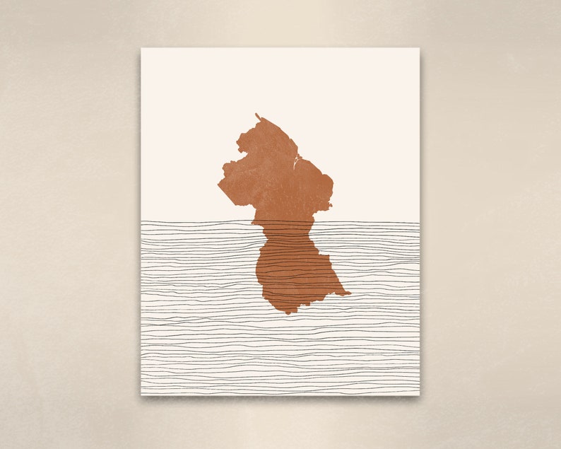 Guyana Print Boho Guyana Wall Art and Decor Country Travel | Etsy