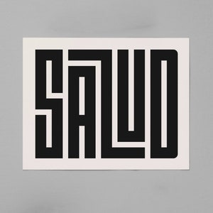 Salud Print - Cheers Poster, Salud Typography Art - Bar Cart Print ...