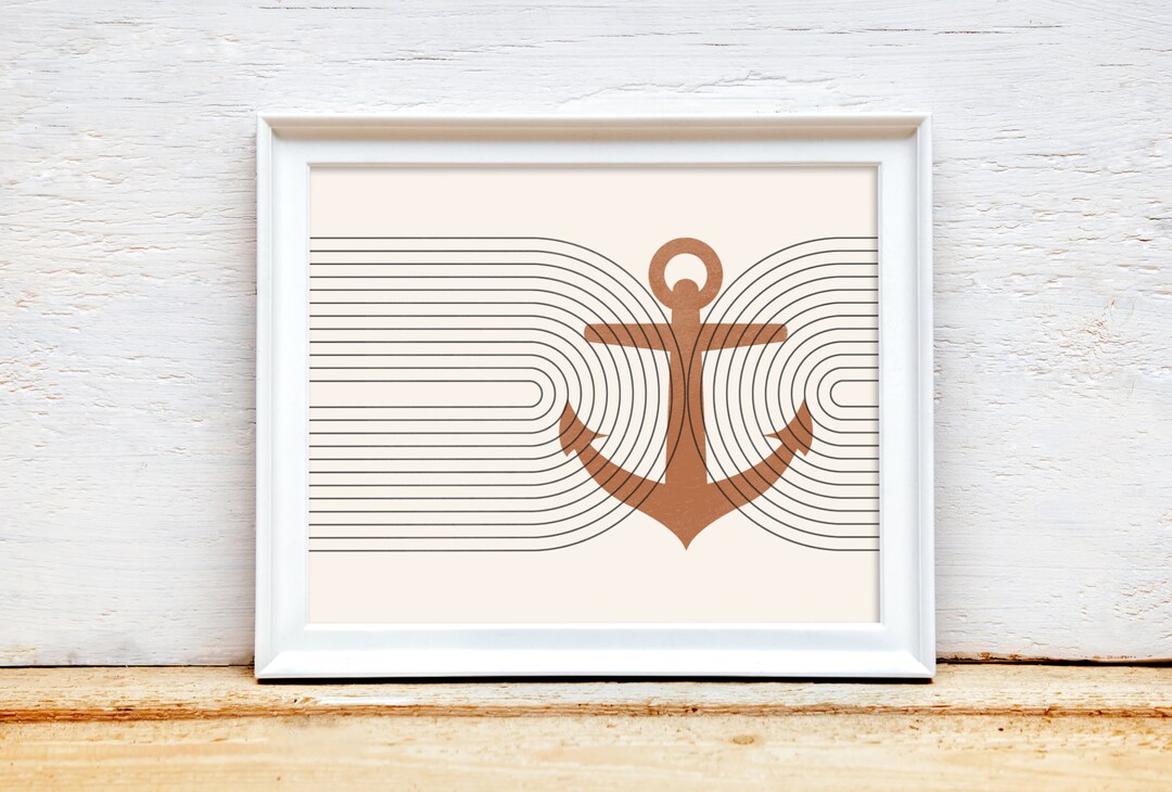 Anchor Print - Mid Century Modern Anchor Design, Anchor Poster Wall Art ...