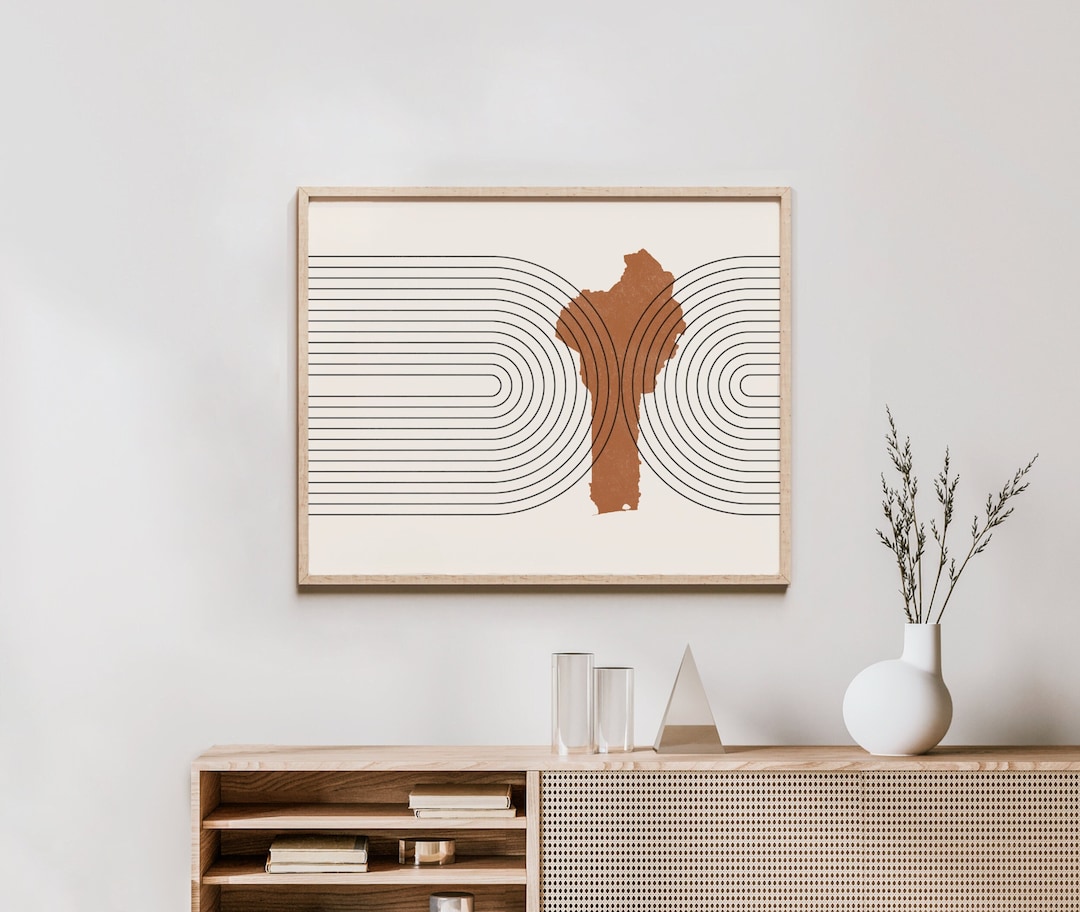 Benin Wall Art - Mid Century Benin Map, Retro Benin Wall Decor / Poster ...