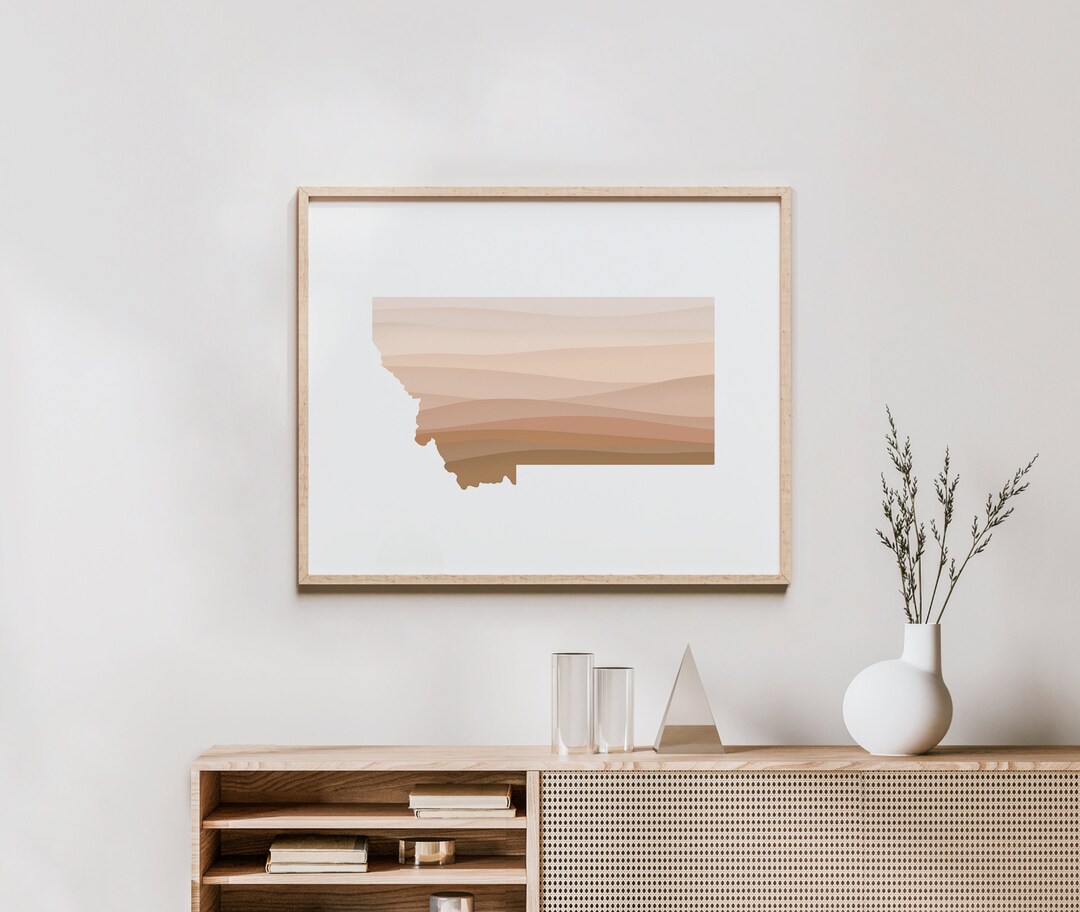 Montana Boho Wall Art - Montana Mid Century Modern Wall Art, Minimal ...