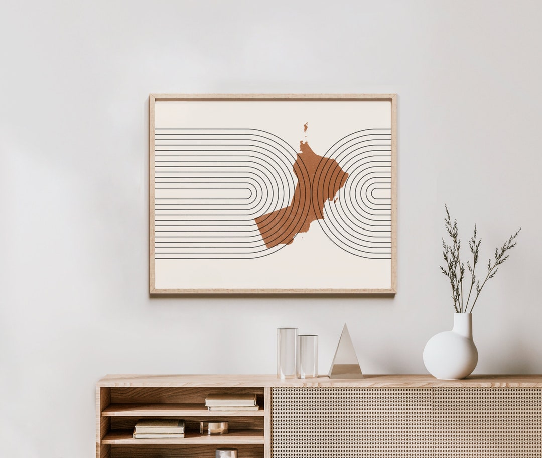 Oman Wall Art - Mid Century Oman Map, Retro Oman Wall Decor / Poster ...