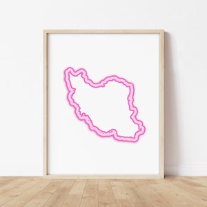 Custom Country Map Print - Pink Custom Map Gift, Map Art, Personalized ...